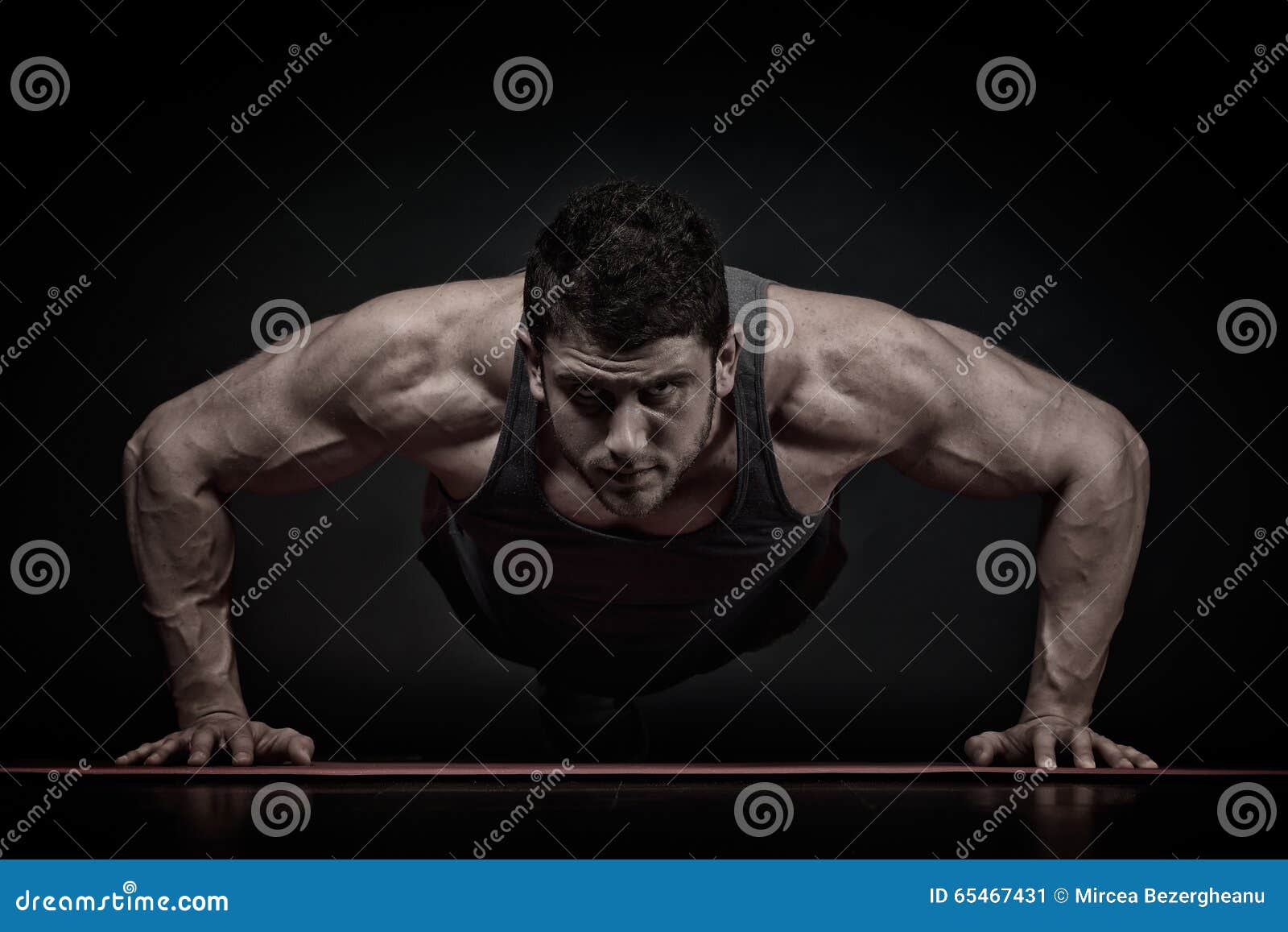 Athletic Young Man Exercising Stock Image - Image of body, conscious ...