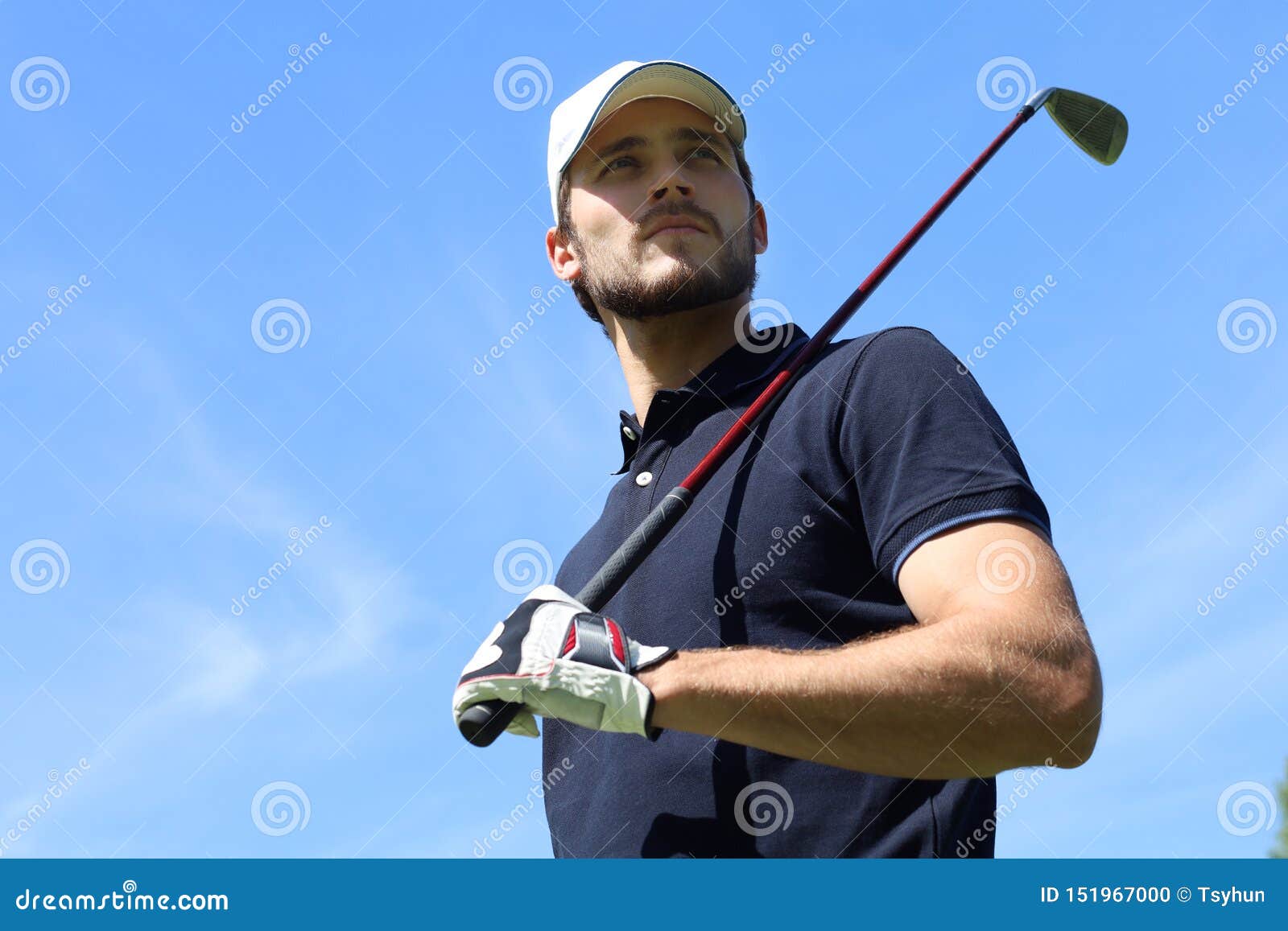 Athletic Young Man Playing Golf in Golfclub Stock Photo - Image of game ...