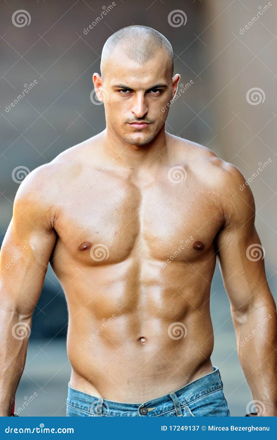 Athletic Young Man Portrait Stock Image - Image of looking, male: 17249137
