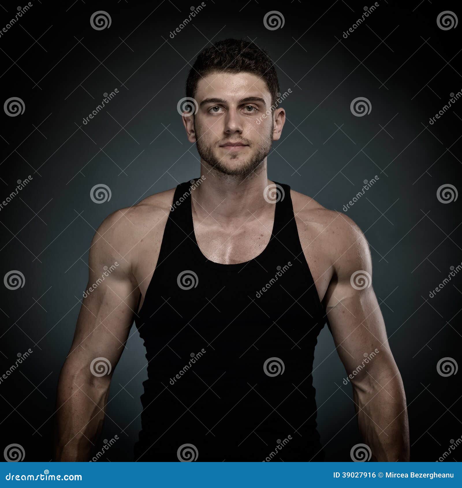 Athletic Young Man Portrait Stock Photo - Image of casual, attractive ...