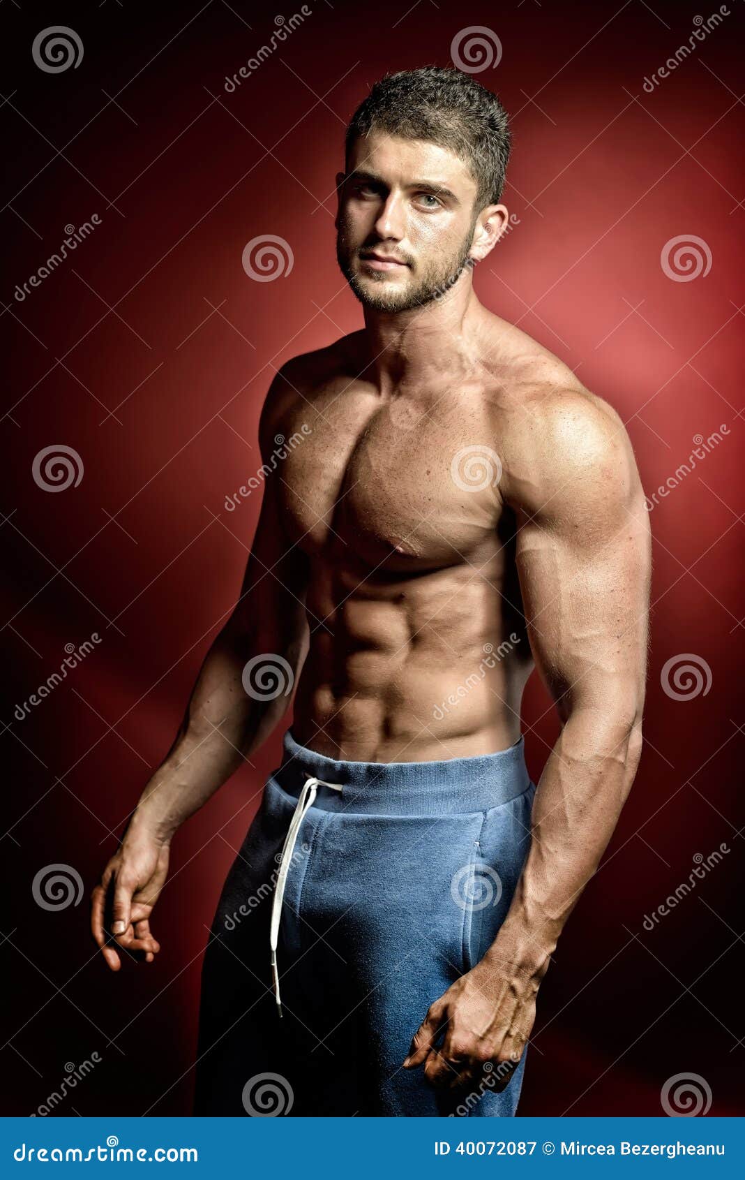 Athletic Young Man Portrait Stock Image - Image of conscious, fashion ...