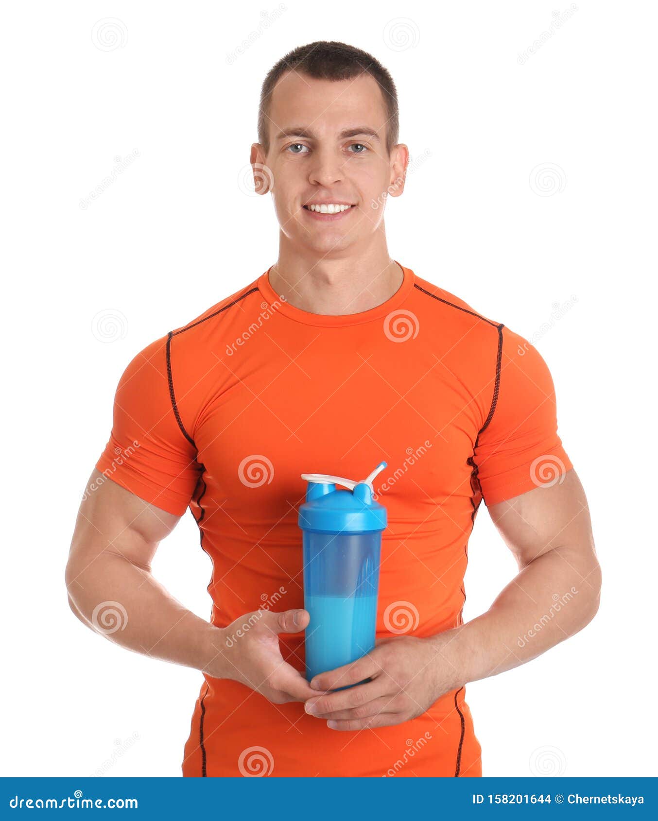 Athletic Young Man with Protein Shake Stock Photo - Image of lifestyle ...