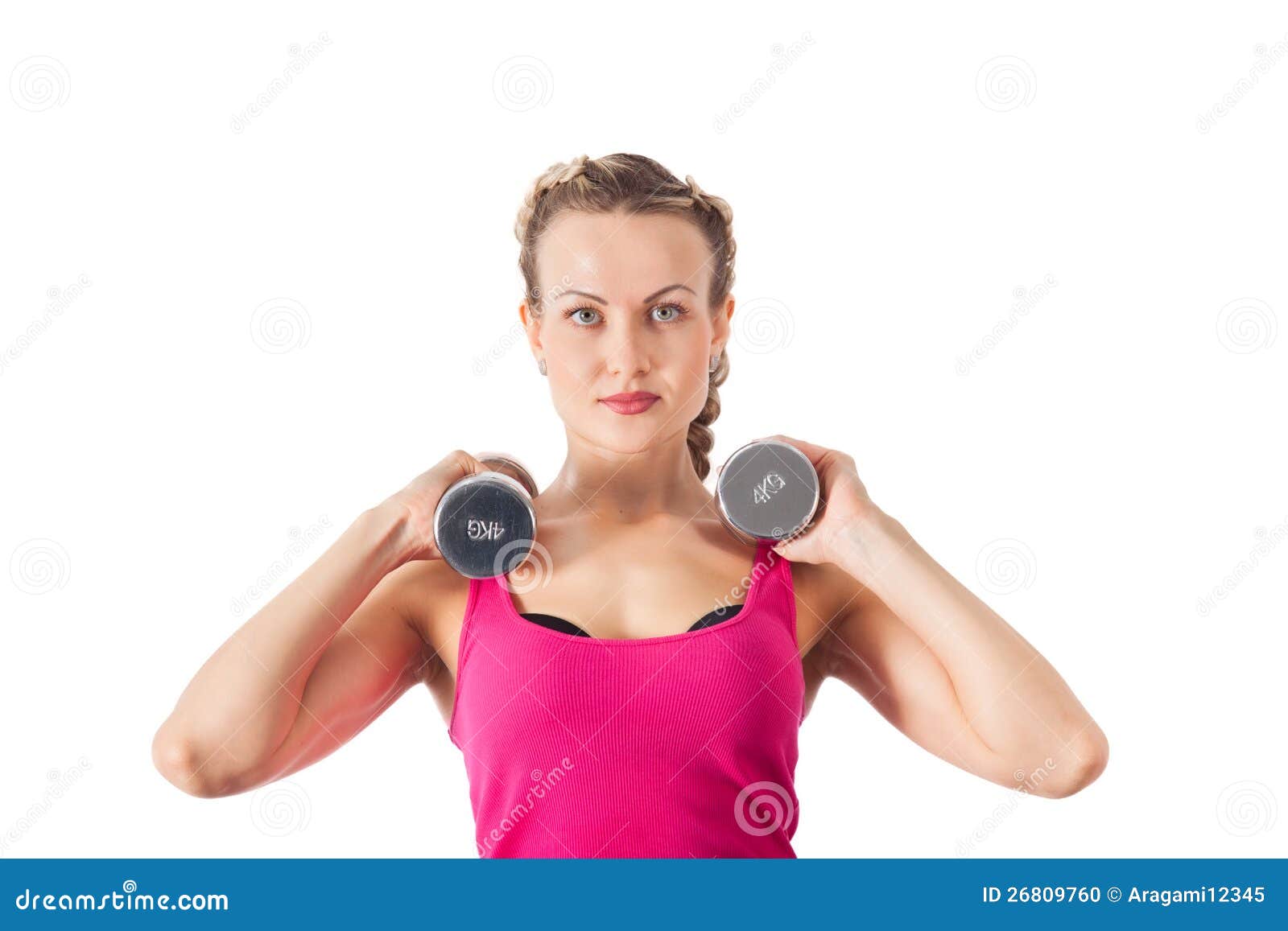 Athletic Young Woman with Dumbbell Stock Photo - Image of biceps ...