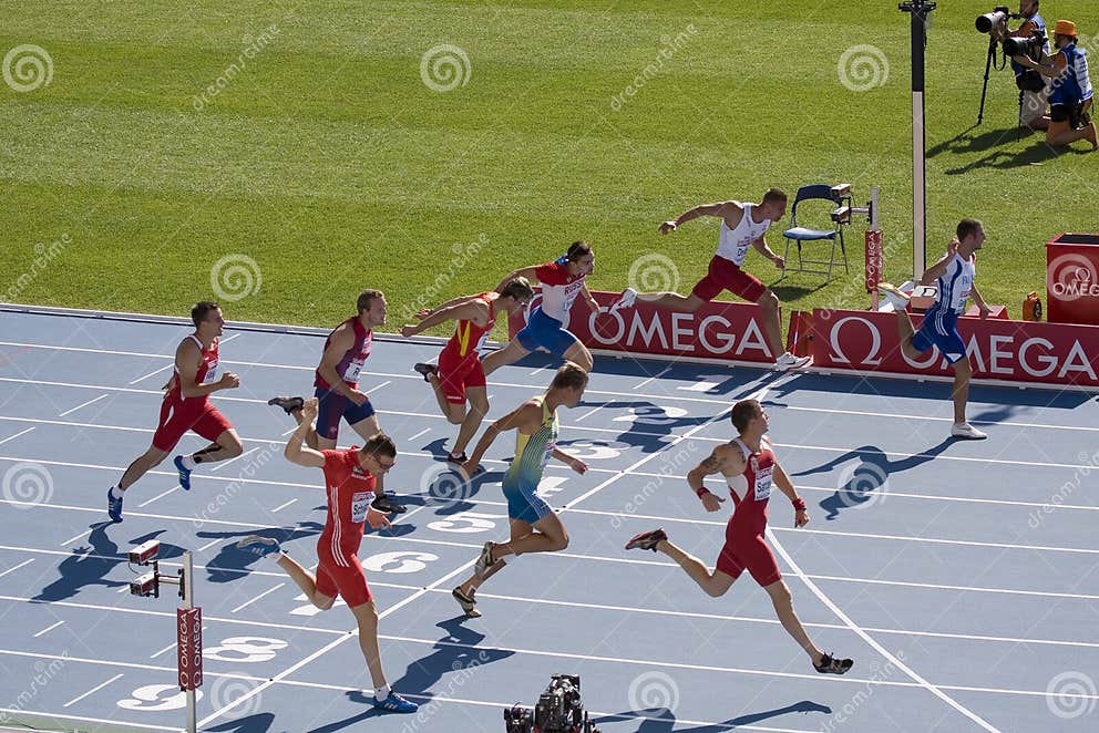 Athletics 100 meters editorial stock photo. Image of olympic - 15378298