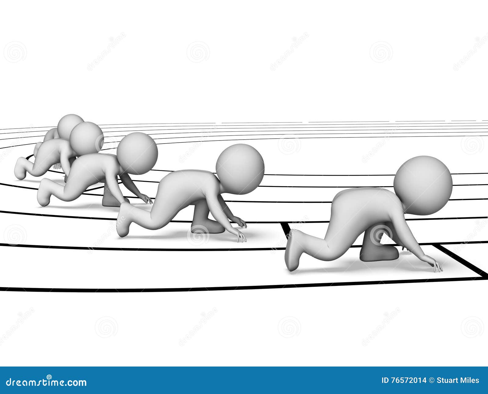 Athletics Running Represents Race Jog and Racing 3d Rendering Stock ...