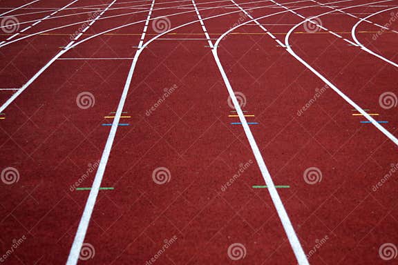 Athletics running track stock image. Image of rounds, lanes - 1074513