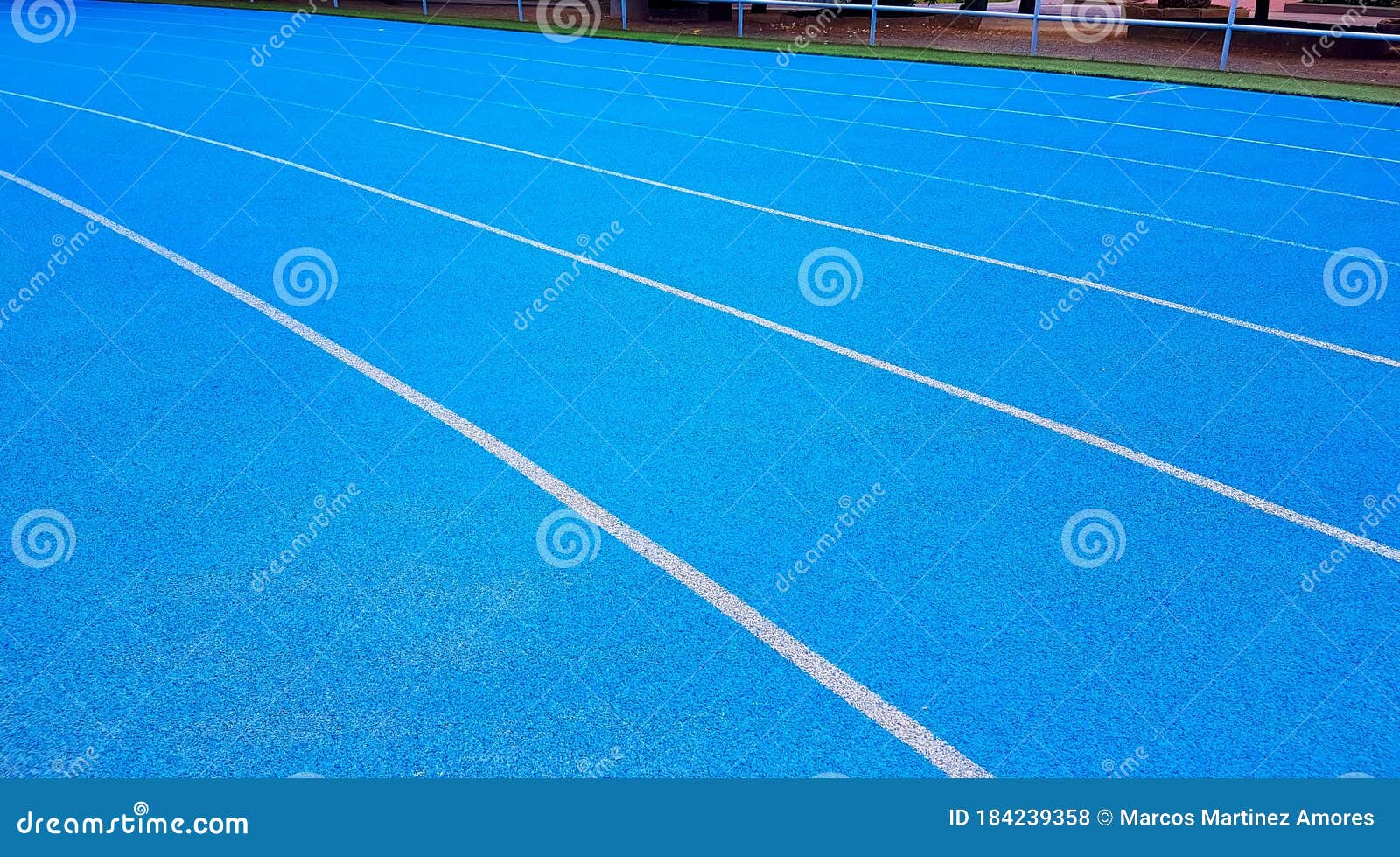 Athletics Running Track, Blue Running Track Stock Photo - Image of ...