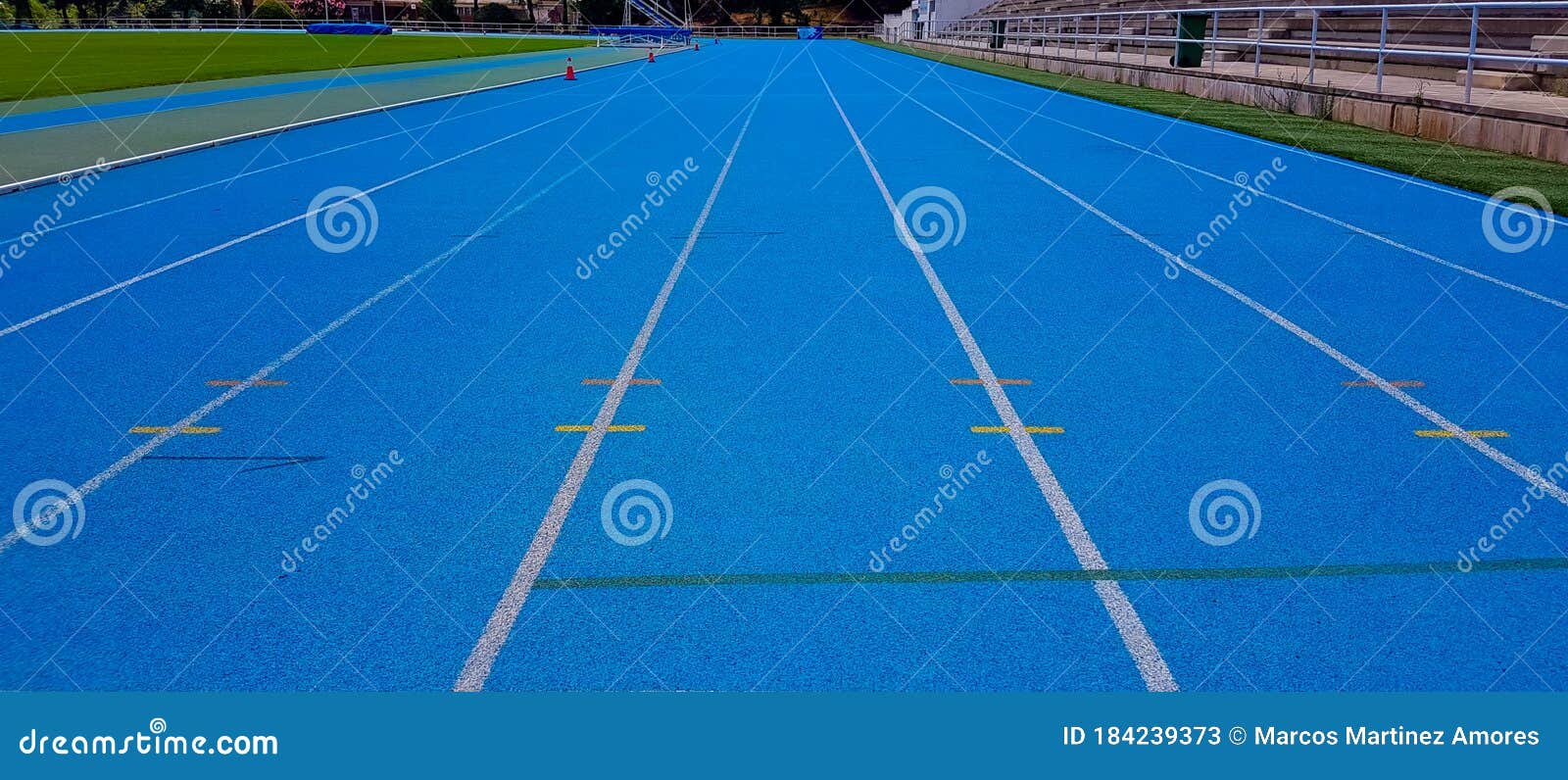 Athletics Running Track, Blue Running Track Stock Image - Image of ...