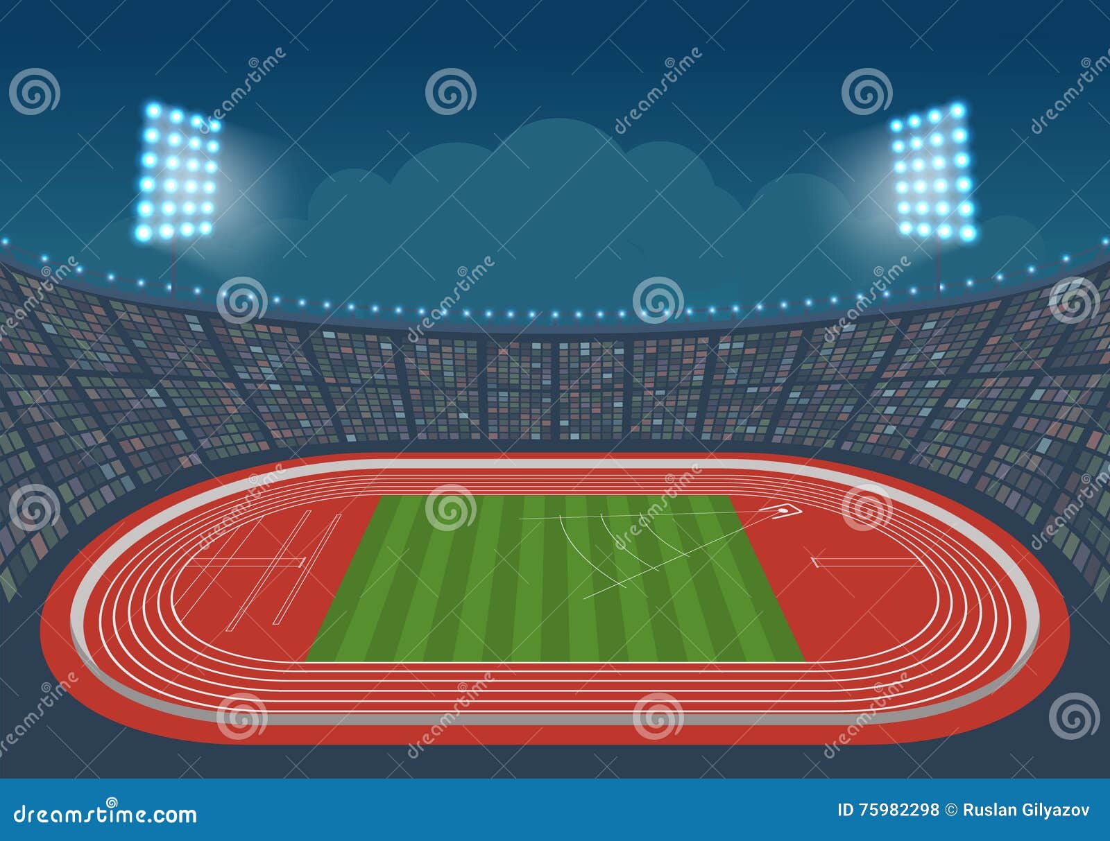 Athletics Stadium for Competitions. Stock Vector - Illustration of ...