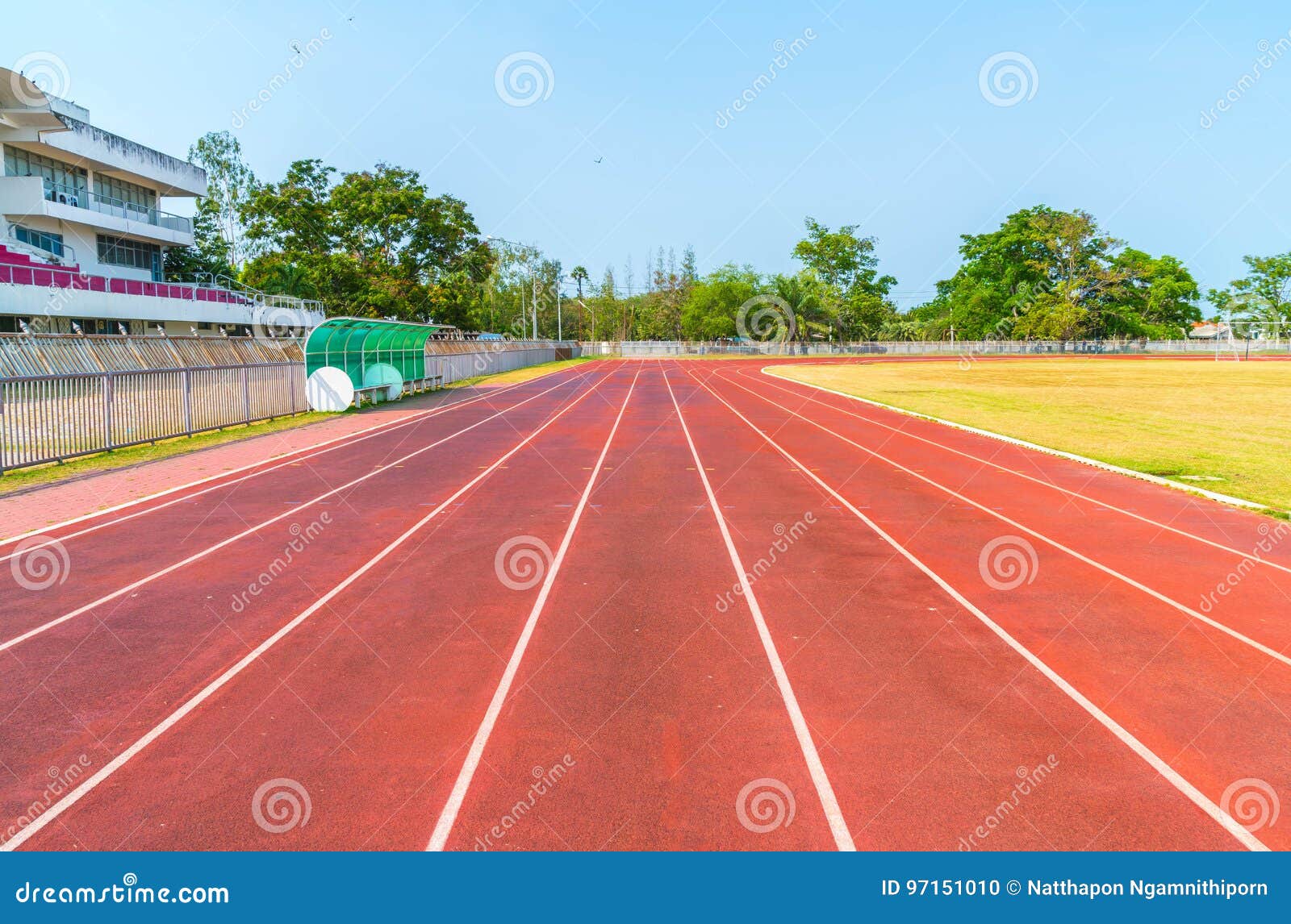 Athletics Stadium Running Track Stock Photo - Image of line, racetrack ...
