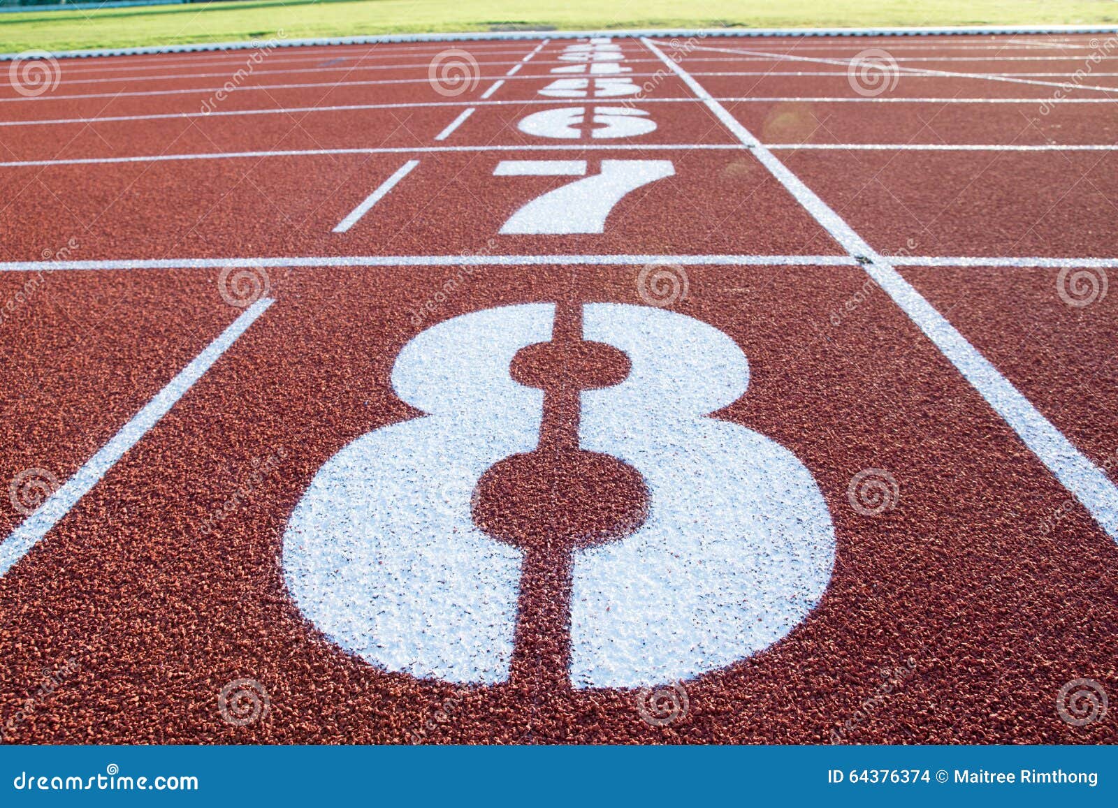 Athletics Stadium Running Track Rubber Standard Red Color Stock Photo ...