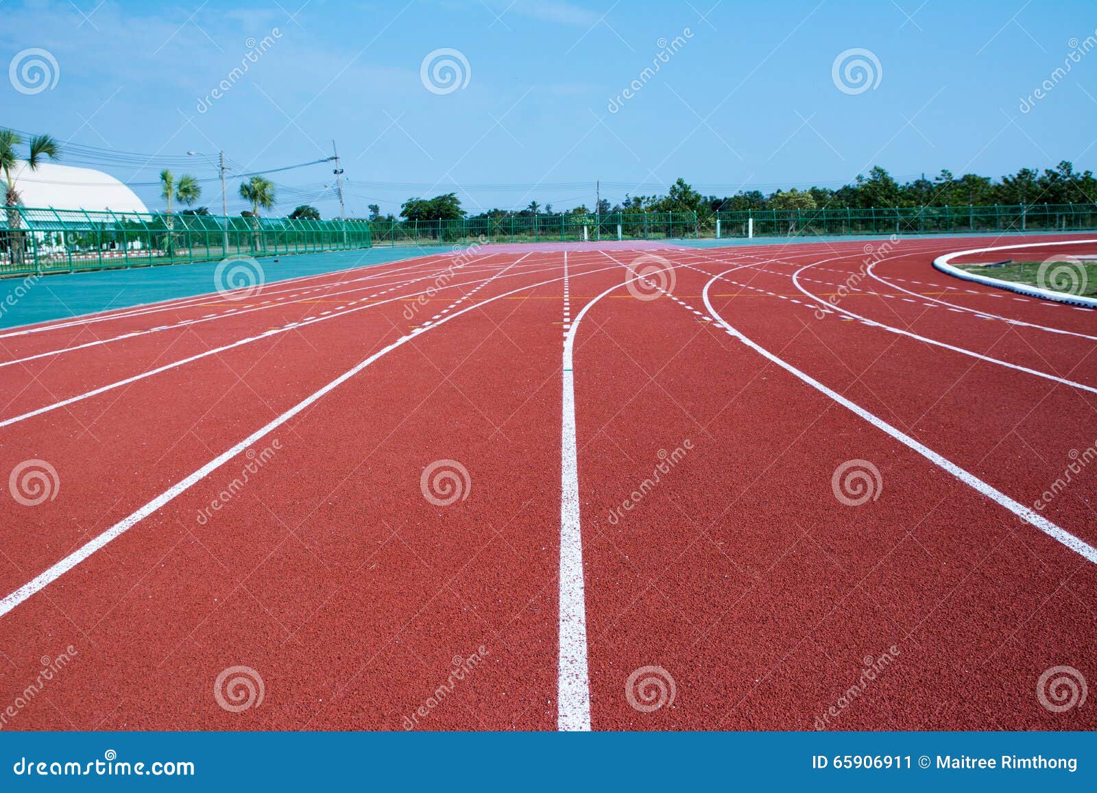 Athletics Stadium Running Track Rubber Standard Red Color Stock Image ...