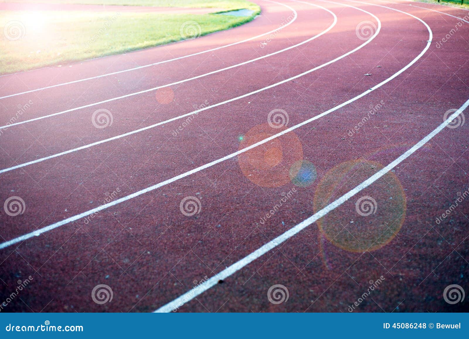 Athletics Stadium Running Track. Stock Photo - Image of surface, start ...