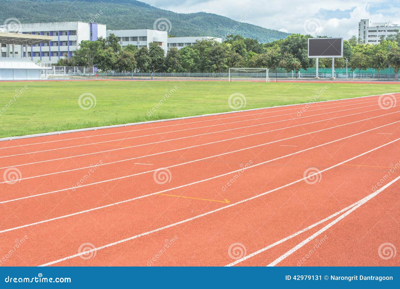 Athletics Track Lane stock image. Image of compete, color - 42979131