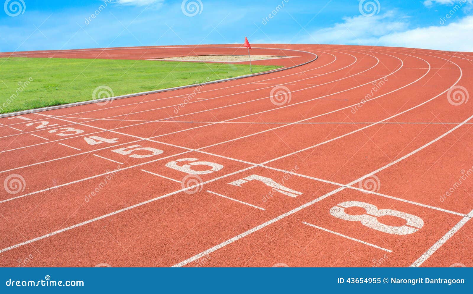 Athletics Track Lane stock image. Image of color, perspective - 43654955