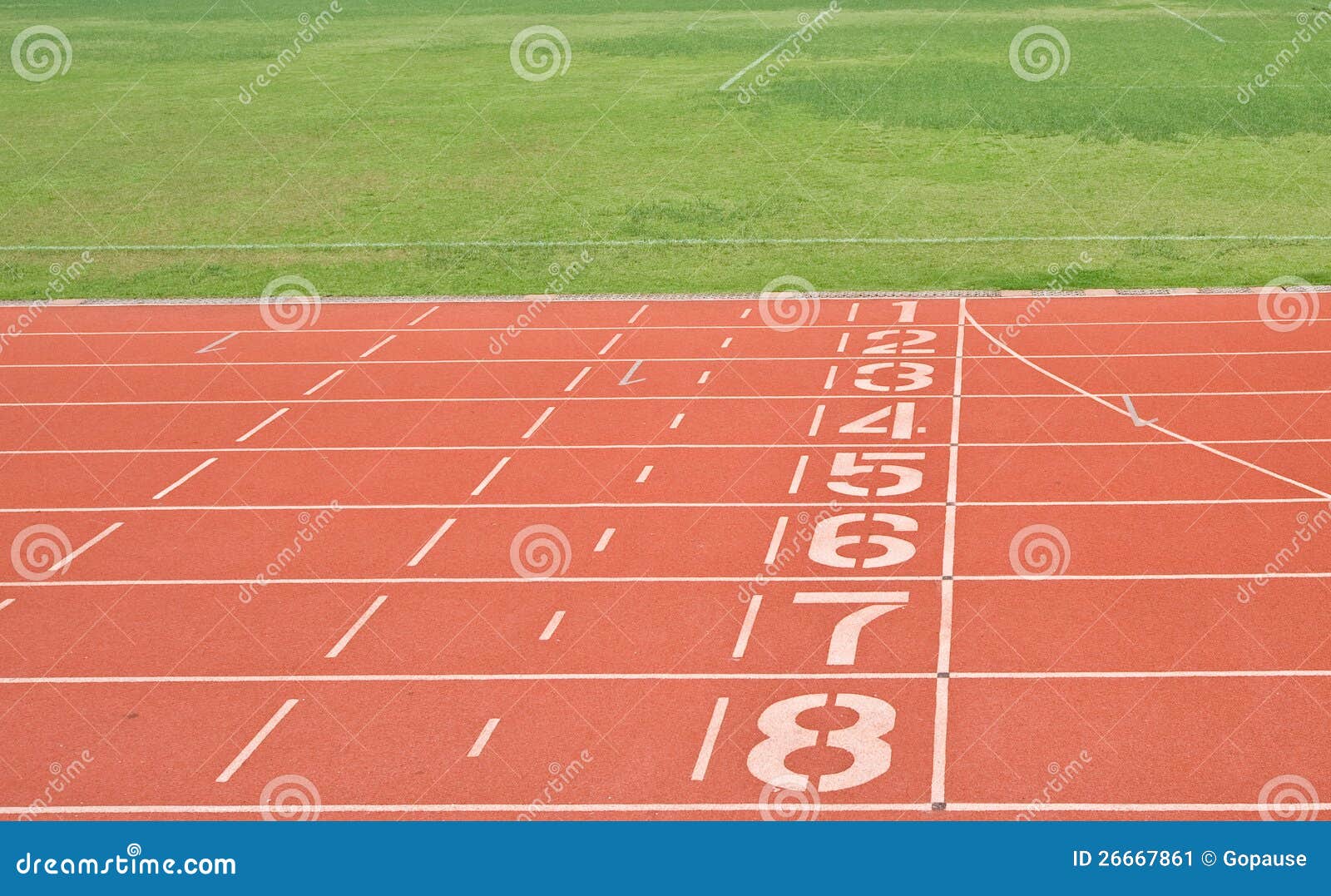 Athletics Track Lane Numbers Stock Image - Image of color, grass: 26667861