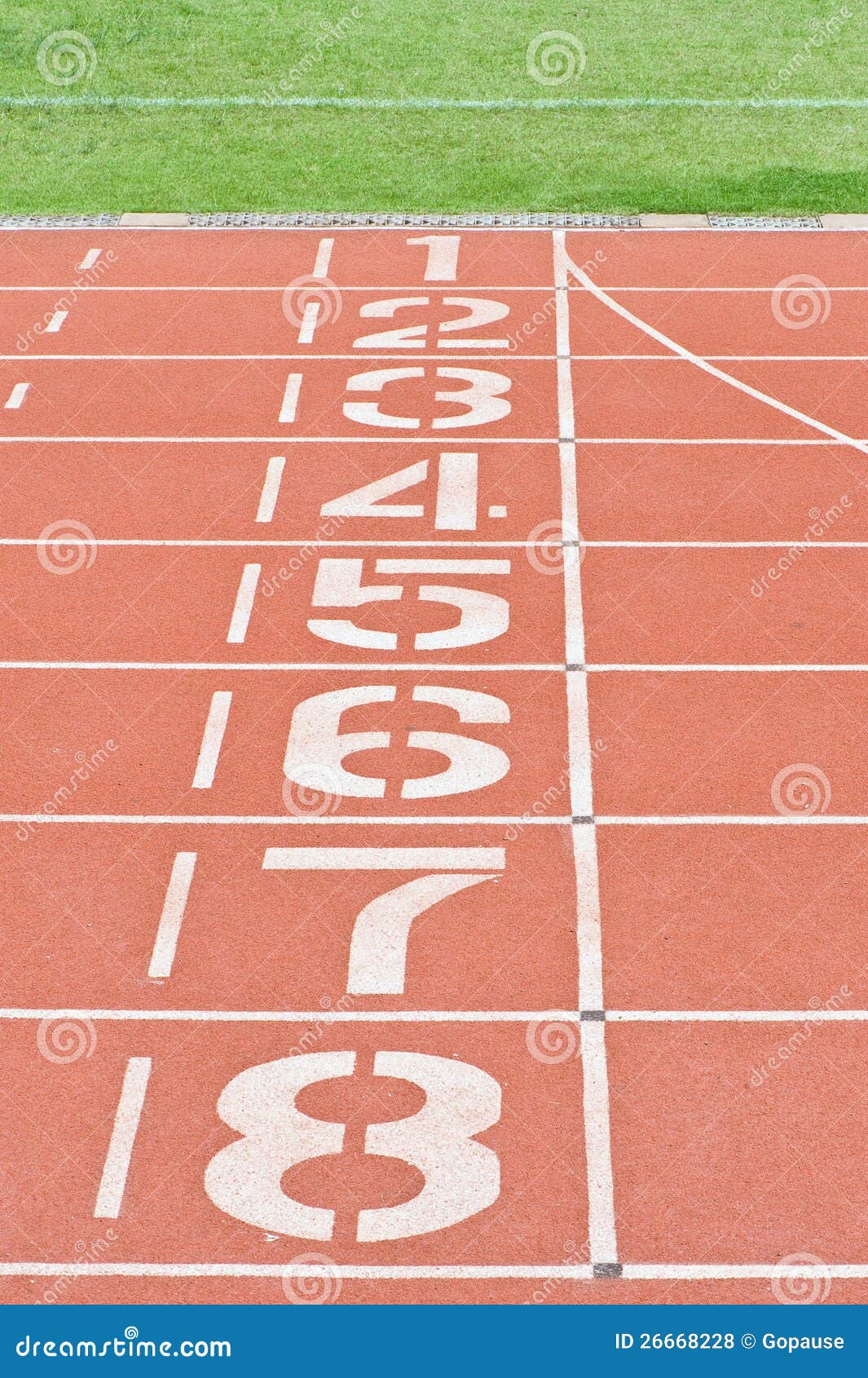 Athletics Track Lane Numbers Stock Photo - Image of sport, field: 26668228