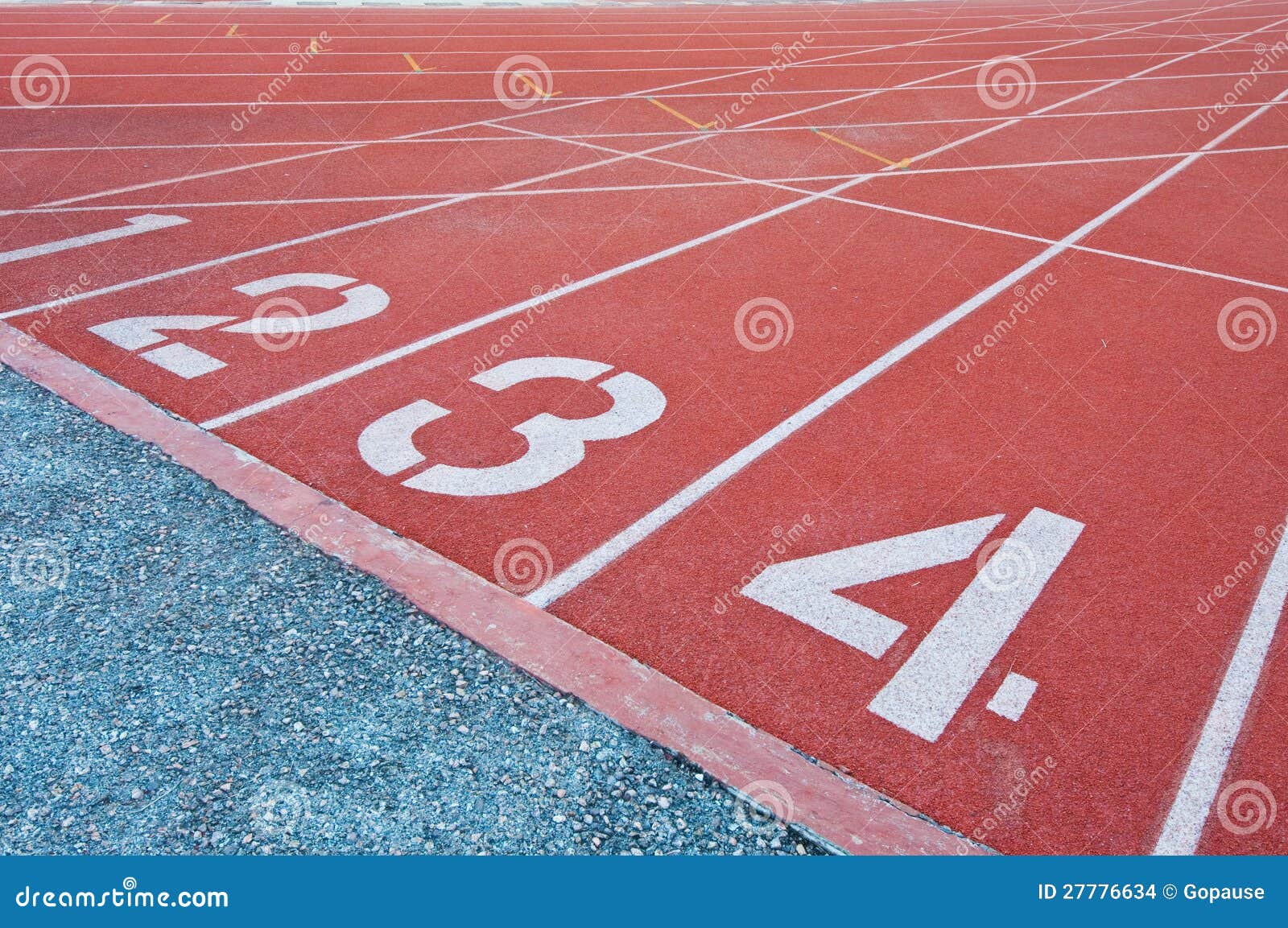 Athletics Track Lane Numbers Stock Photo - Image of perspective ...