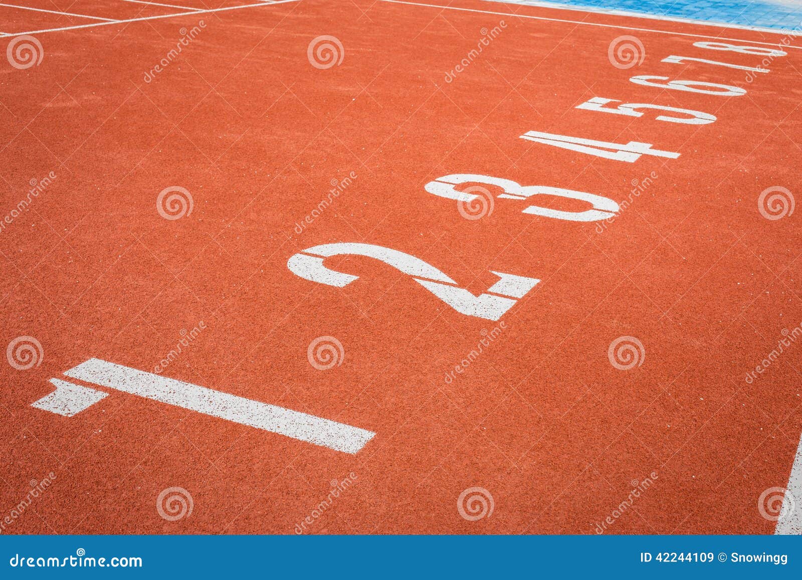Athletics Track Lane Numbers Stock Image - Image of athletic, rubber ...