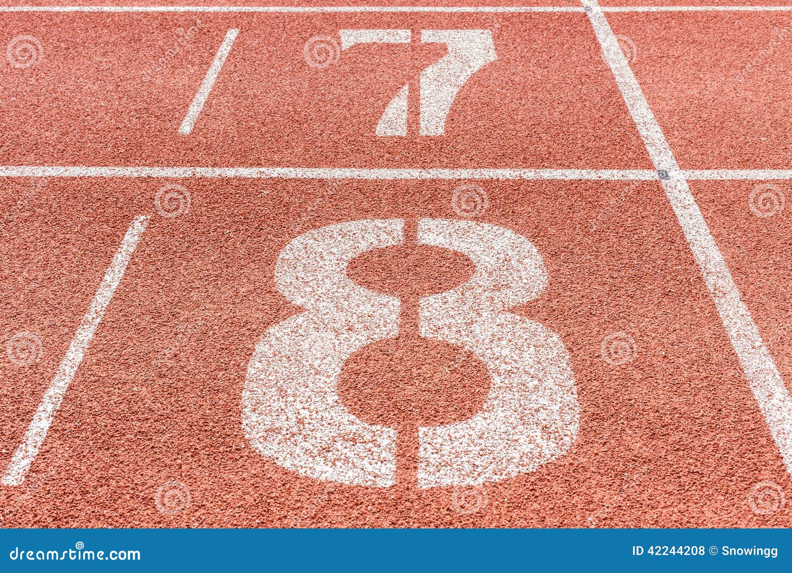 Athletics Track Lane Numbers Stock Photo - Image of finish, tartan ...