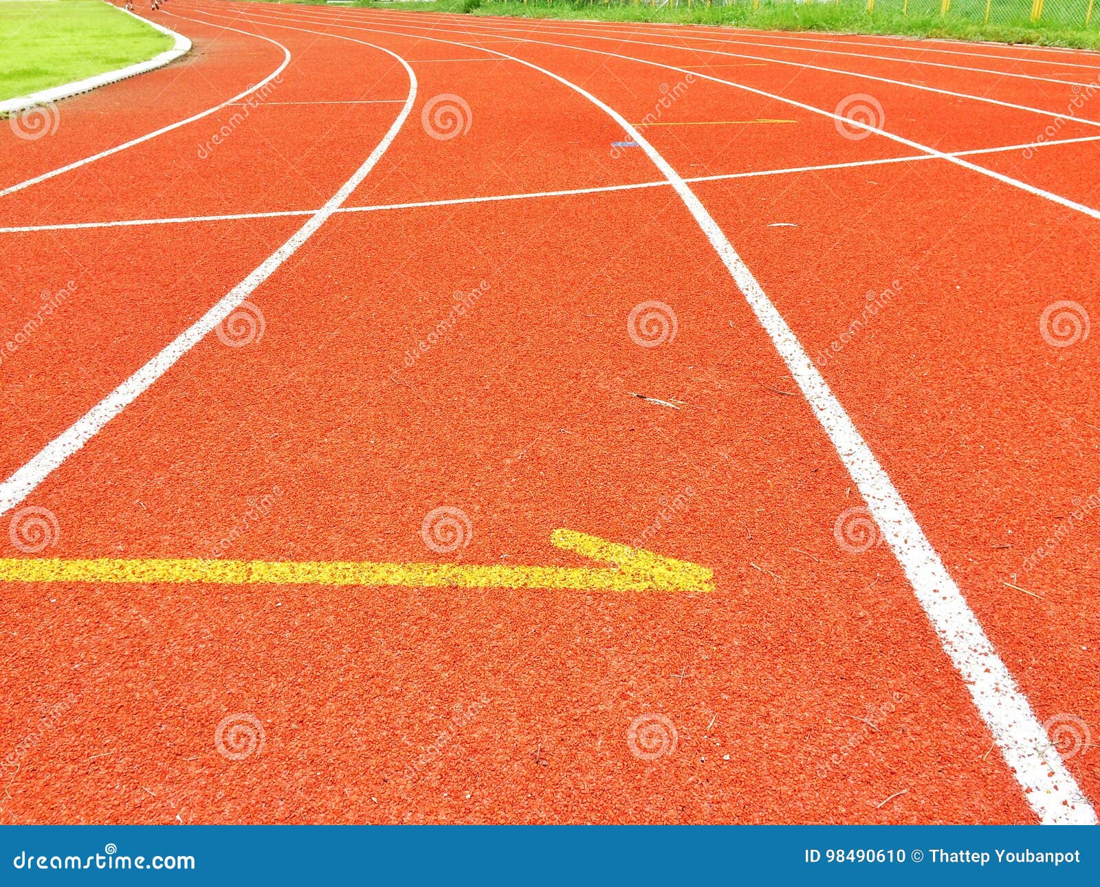 Athletics track stock photo. Image of field, compete - 98490610