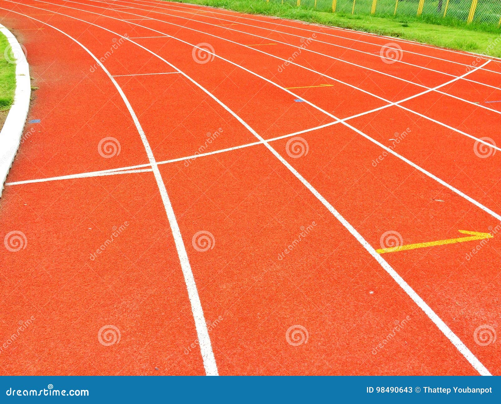 Athletics track stock image. Image of start, line, track - 98490643