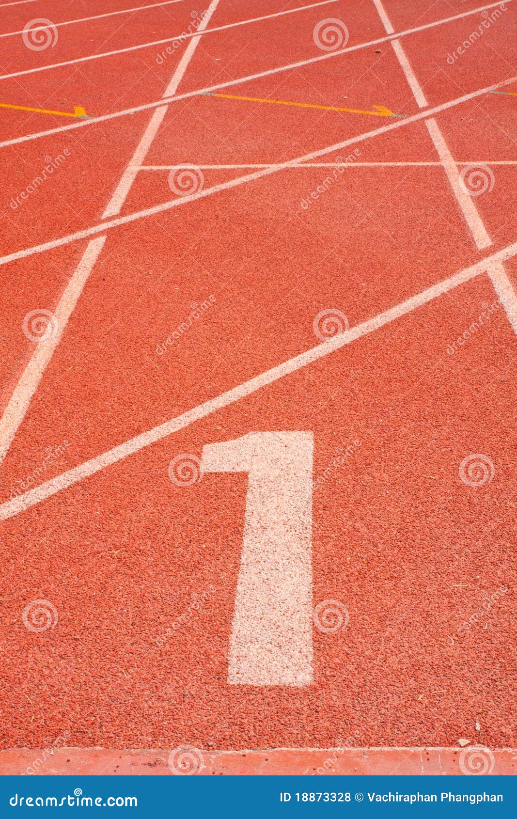 Athletics Track Number One. Stock Photo - Image of lane, arena: 18873328