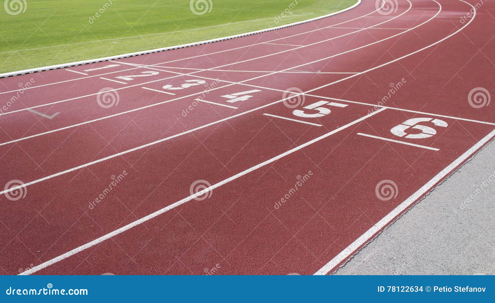 Athletics track stock photo. Image of grass, stadium - 78122634