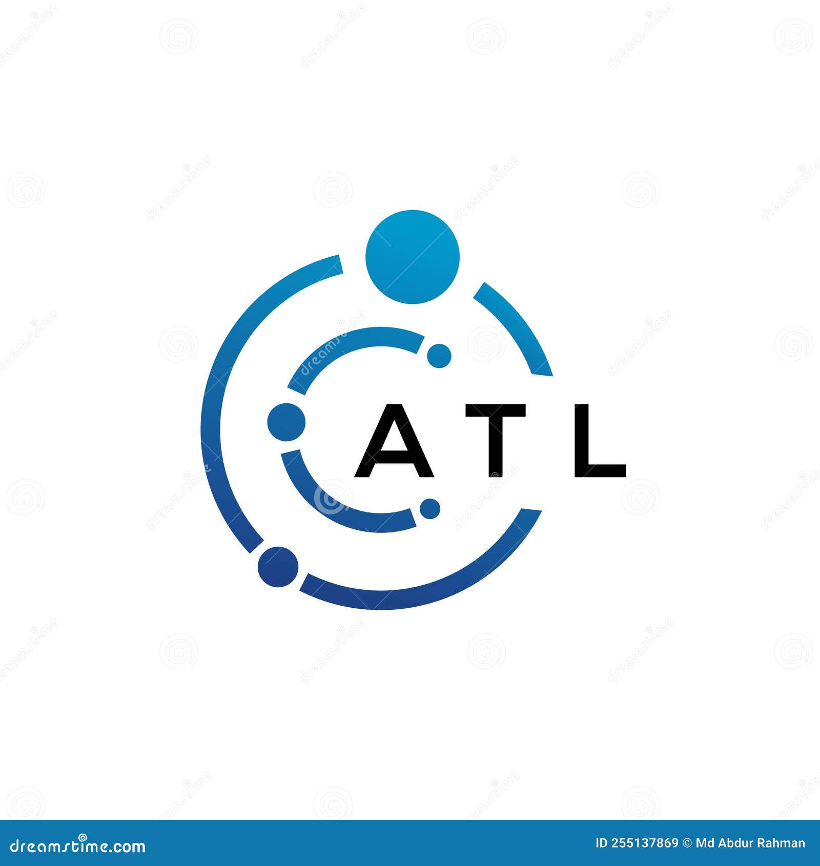 ATL Letter Logo Design on Black Background. ATL Creative Initials ...