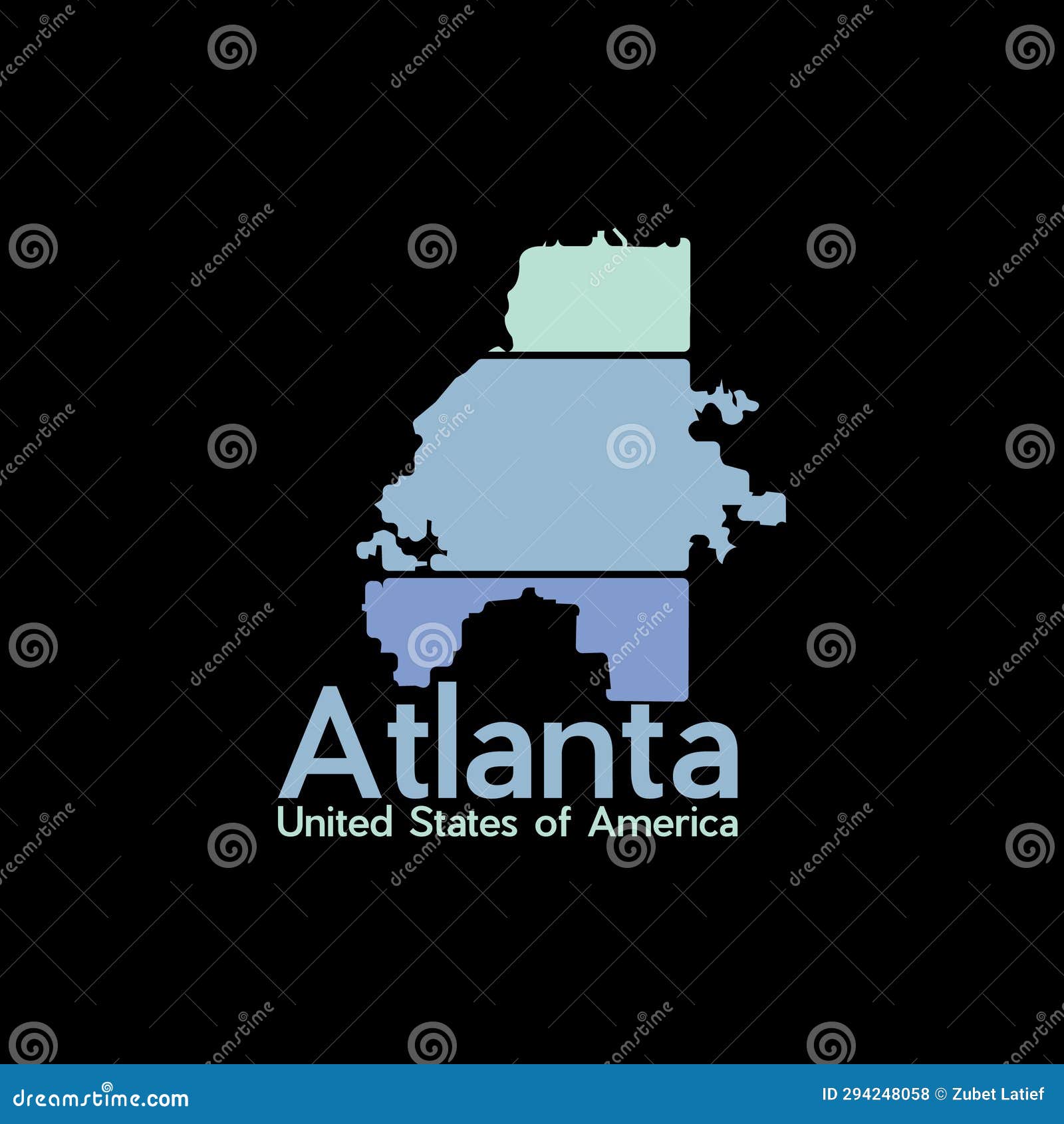 Atlanta City Map Modern Creative Design Stock Vector - Illustration of ...