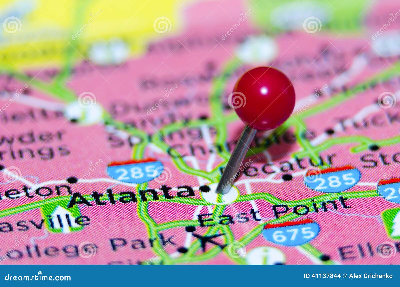 Atlanta city pin stock photo. Image of planning, point - 41137844