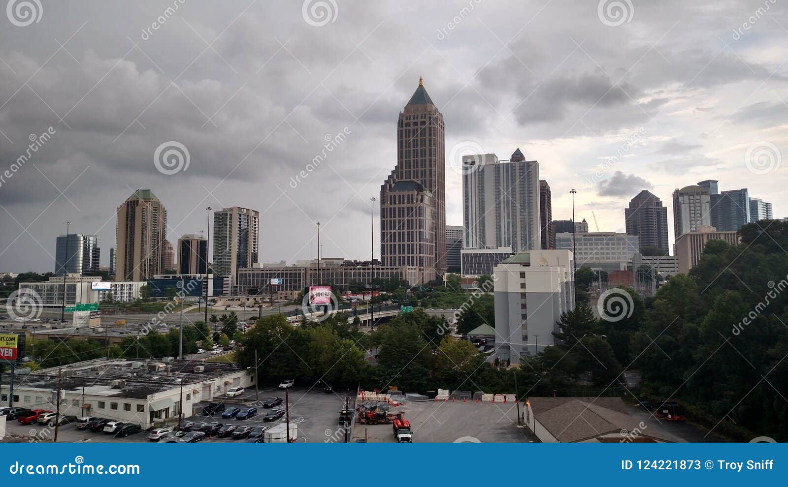 Partial Atlanta Skyline on a Cloudy Day in August Editorial Stock Photo ...