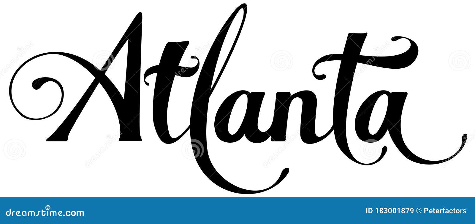 Atlanta - Custom Calligraphy Text Stock Vector - Illustration of ...