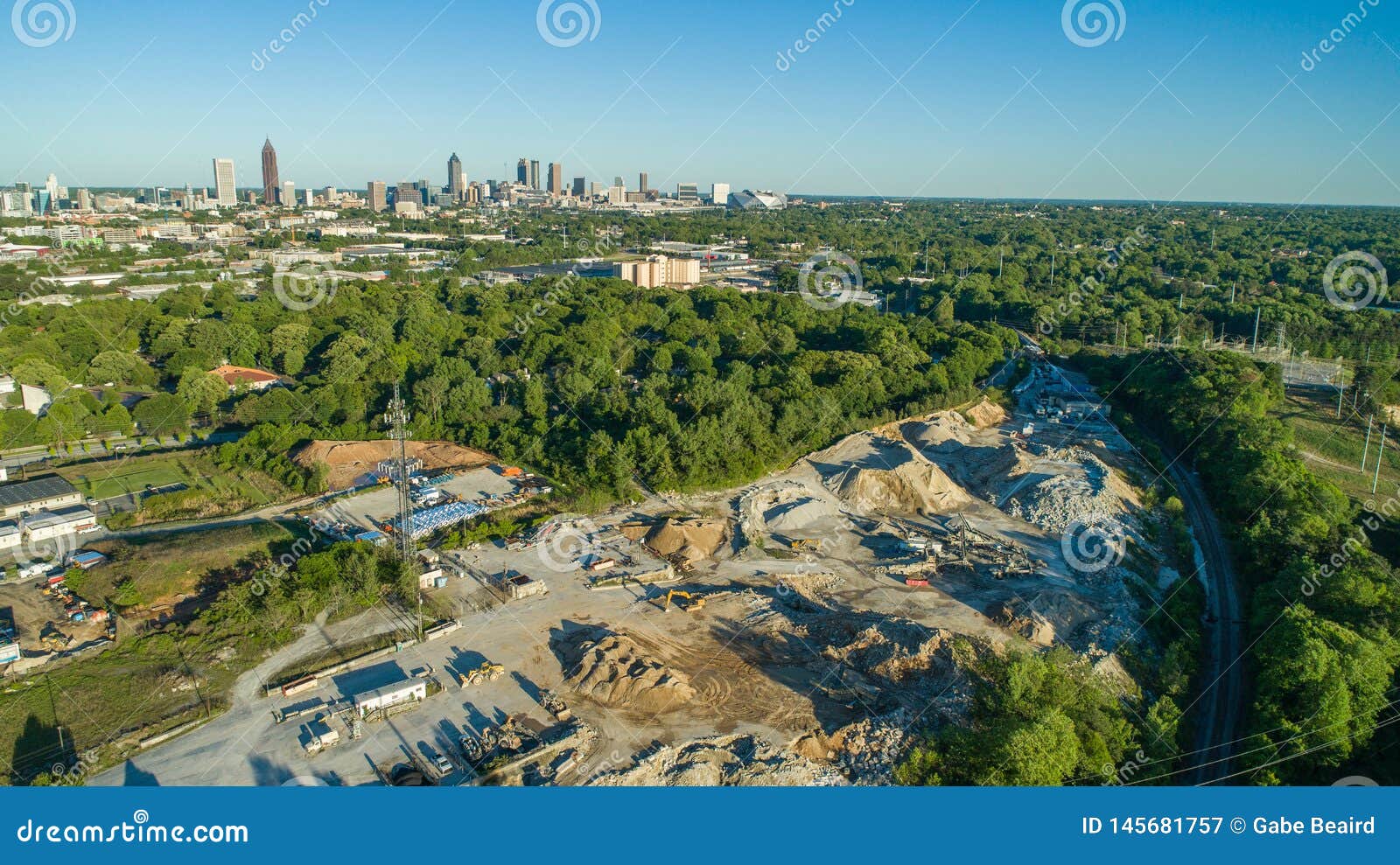 Drone view of Atlanta stock image. Image of perspective - 145681757