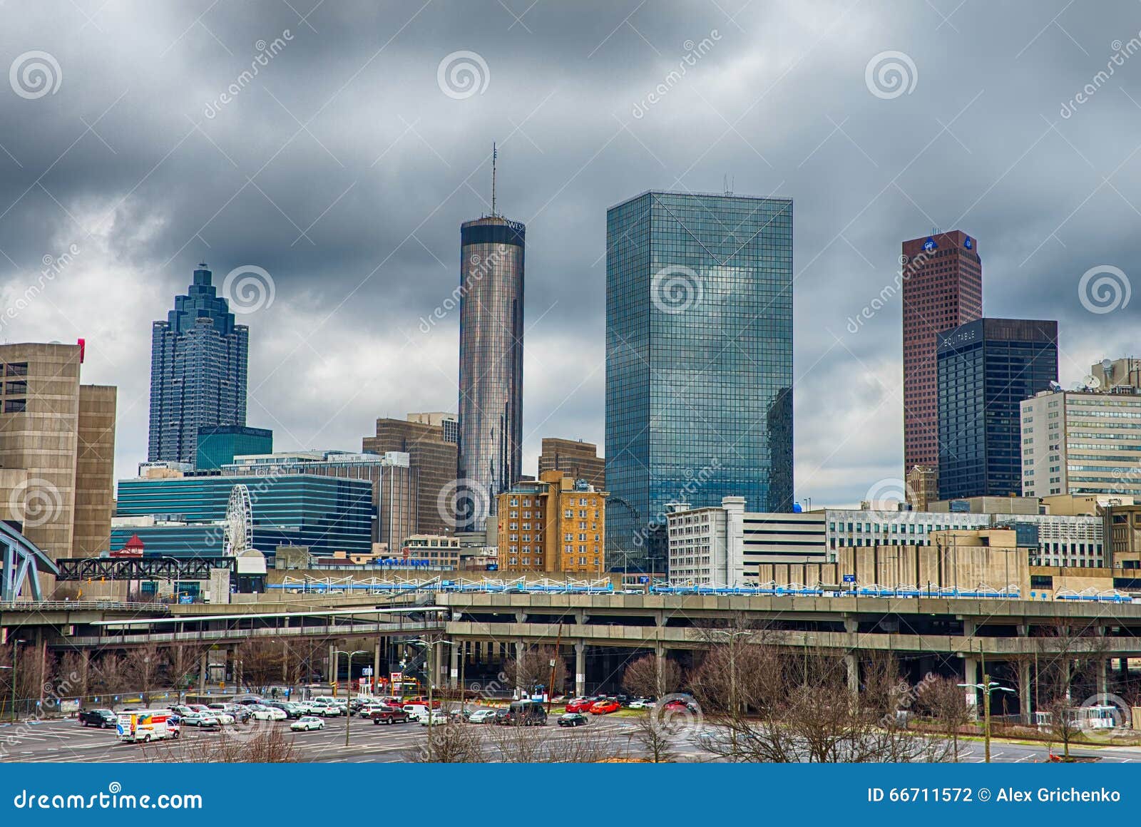 Atlanta Downtown Skyline Scenes in January on Cloudy Day Editorial ...