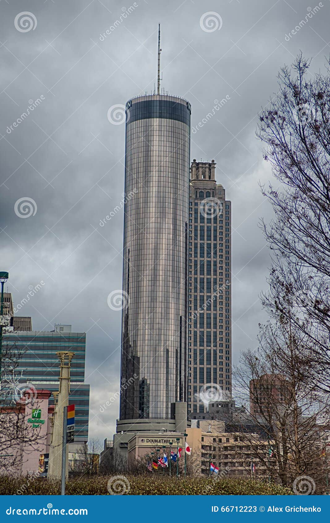 Atlanta Downtown Skyline Scenes in January on Cloudy Day Editorial ...
