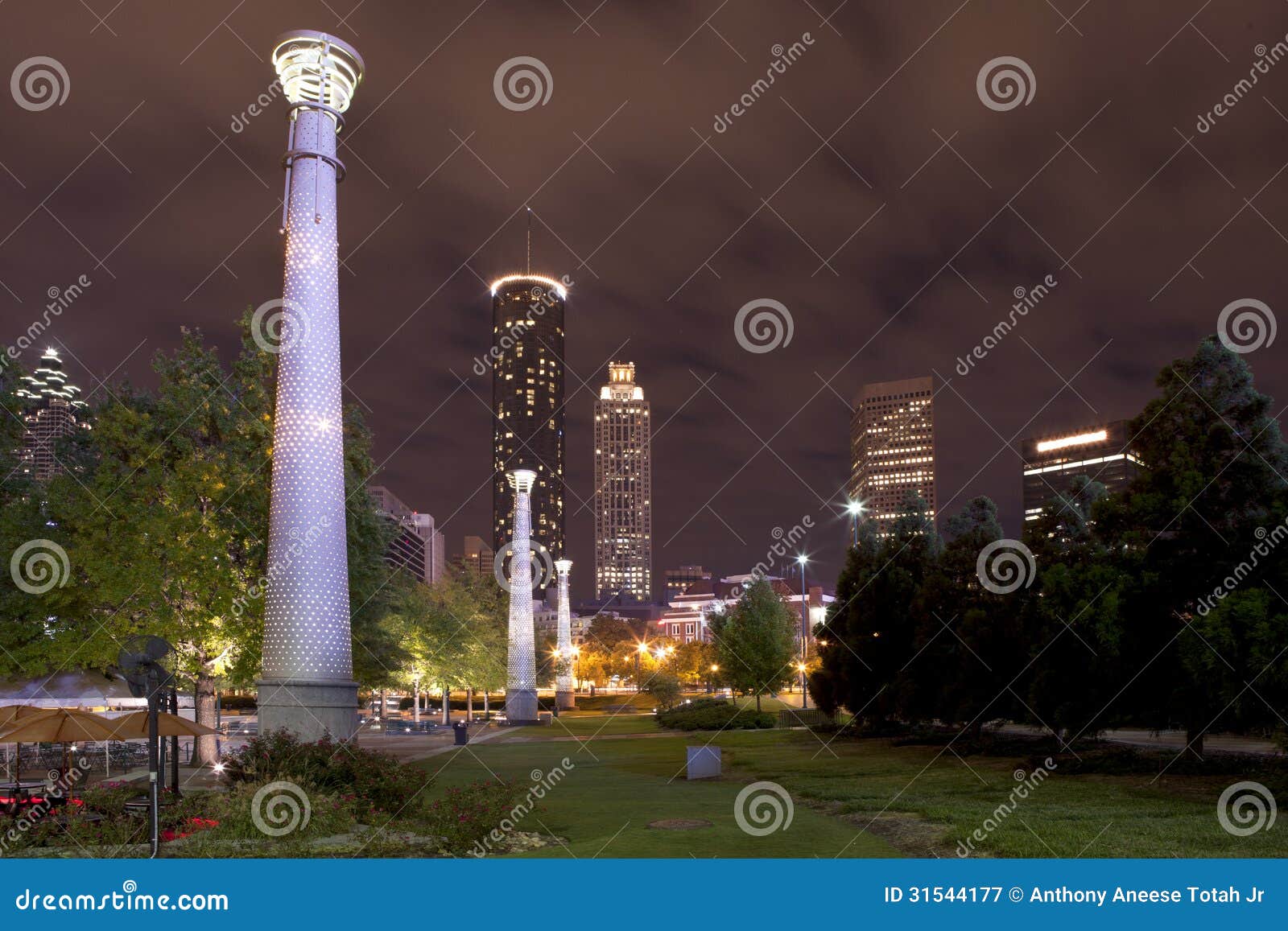 Atlanta Georgia (nighttime) Stock Image - Image of downtown, cities ...