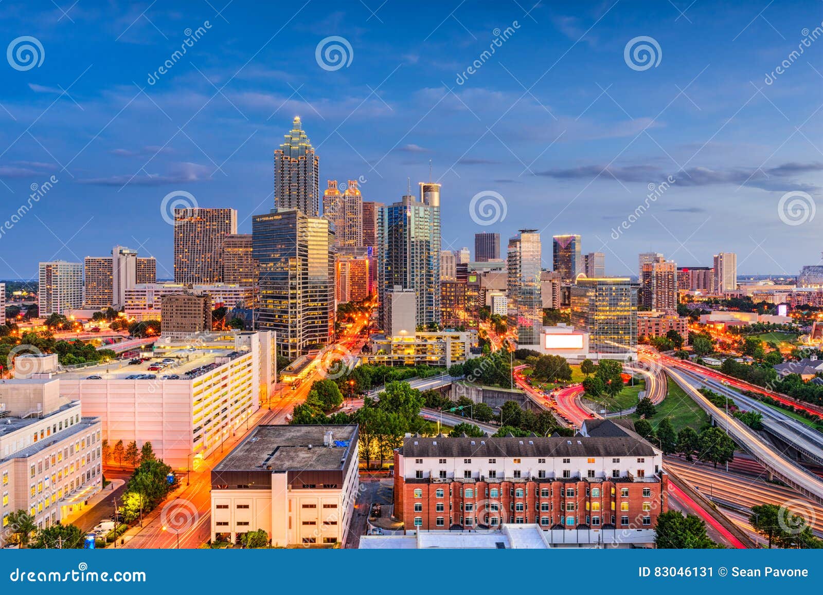 Atlanta, Georgia, USA Downtown Skyline Aerial Panorama Royalty-Free ...