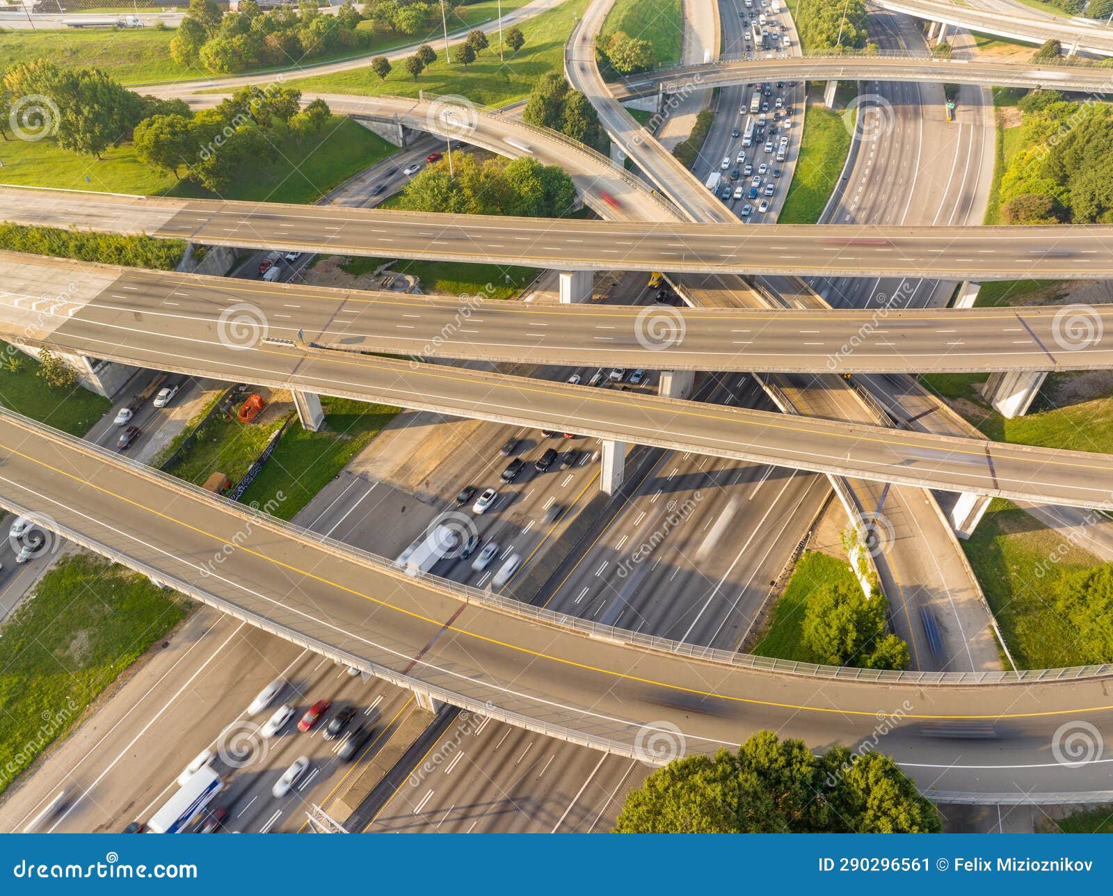Atlanta Highway Interchange Long Exposure Motion Blur Photo Stock Image ...