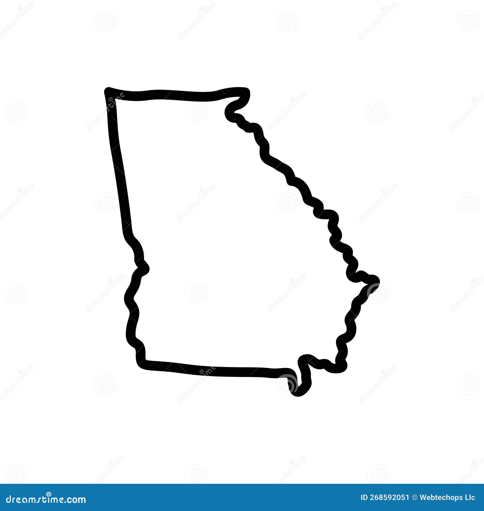 Black Line Icon for Atlanta, Georgia and Region Stock Illustration ...