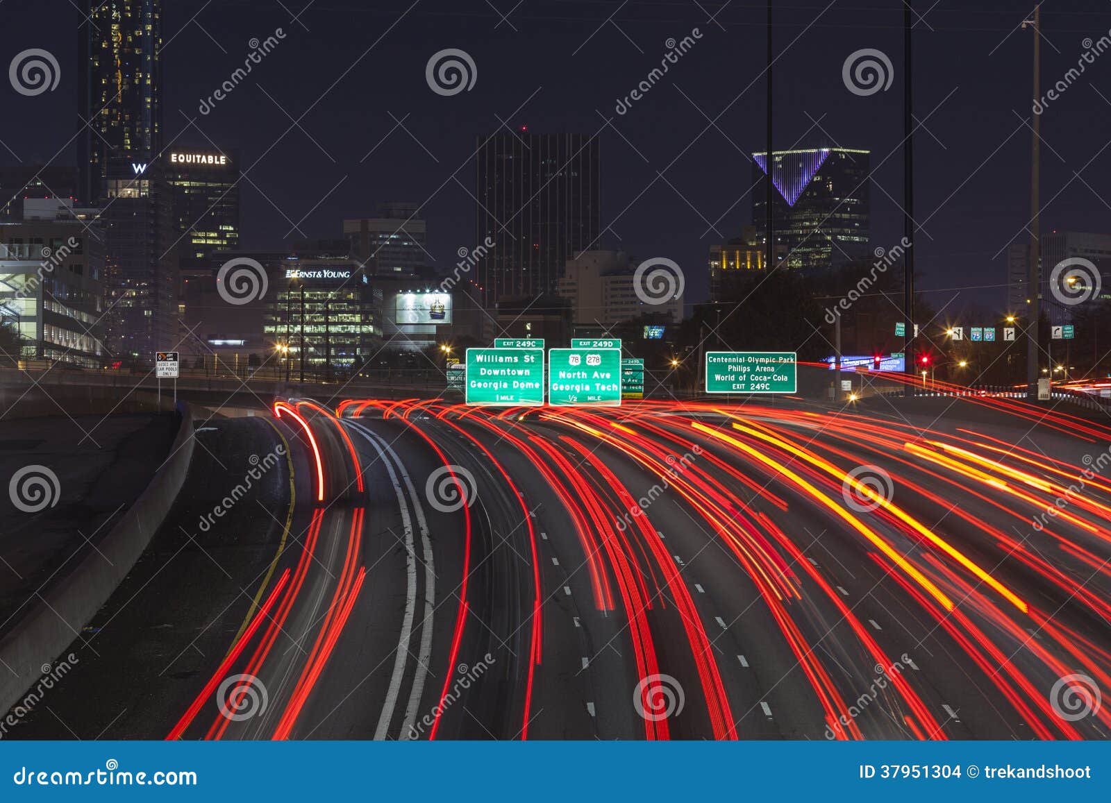 Atlanta Interstate 85 Freeway Night Photos - Free & Royalty-Free Stock ...