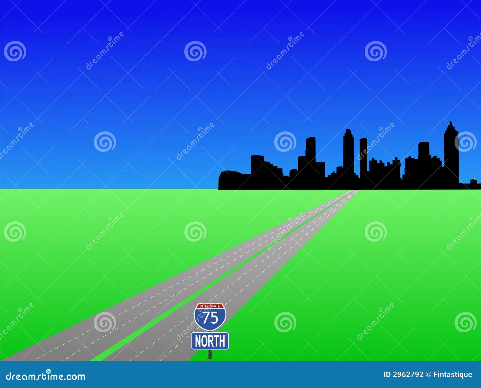 Atlanta and interstate 75 stock vector. Illustration of american - 2962792