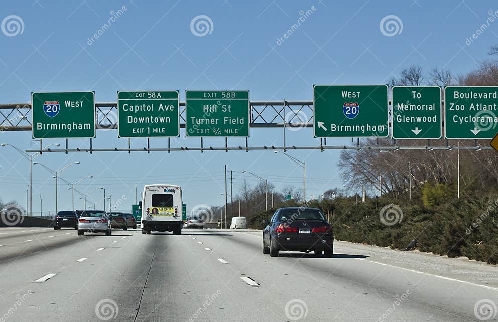 Atlanta Interstate Signs editorial image. Image of interstate - 28381080