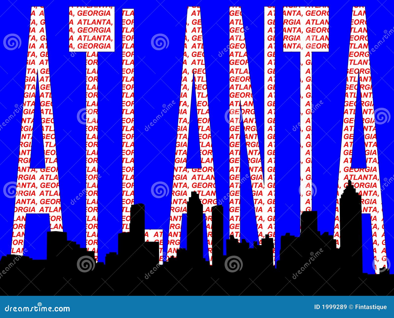 Atlanta Skyline Cartoon Vector | CartoonDealer.com #1999289