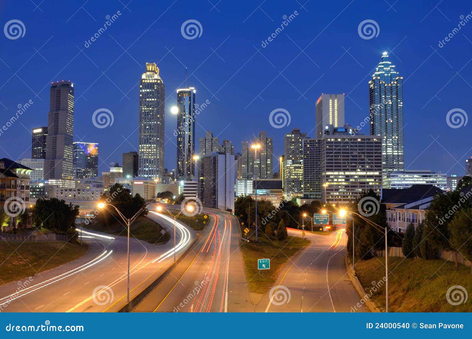 Atlanta Skyline Above Freedom Parkway Stock Photo - Image of ...