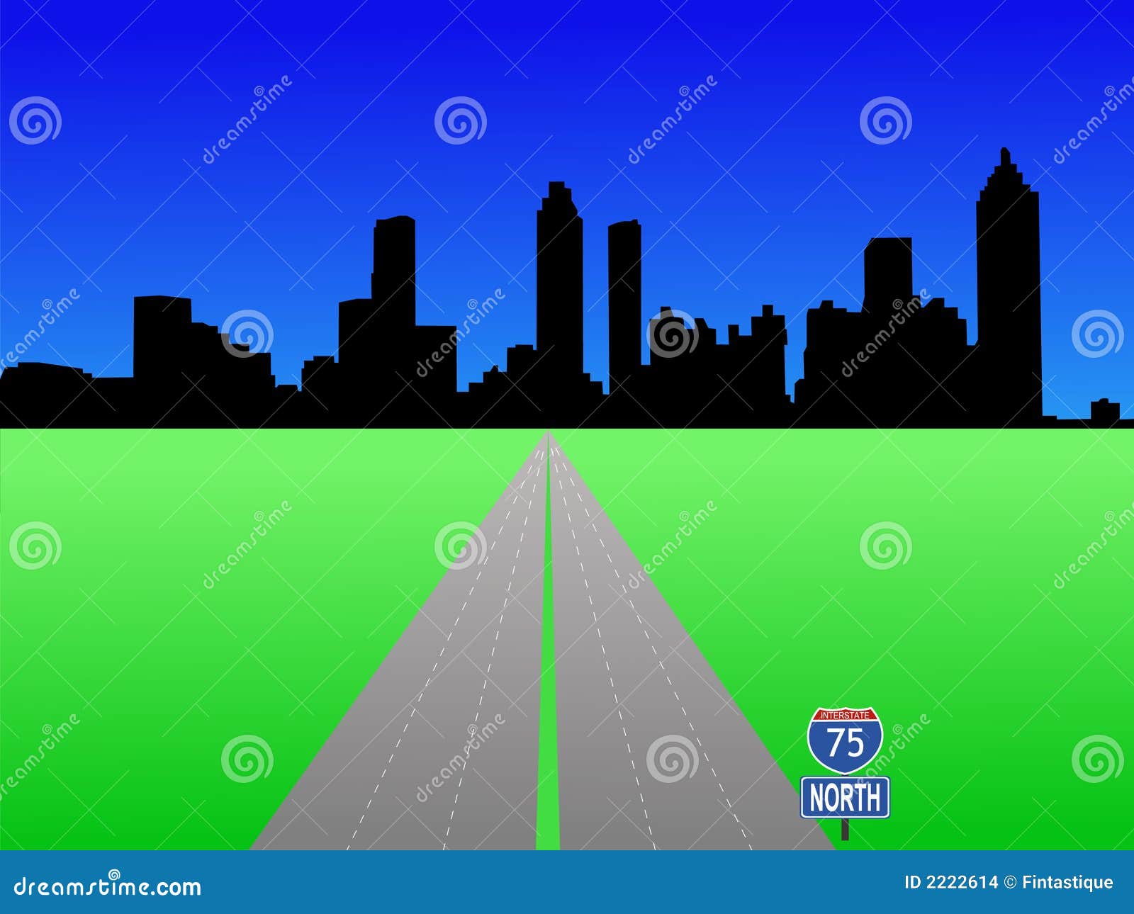 Atlanta Skyline and Interstate Stock Vector - Illustration of ...