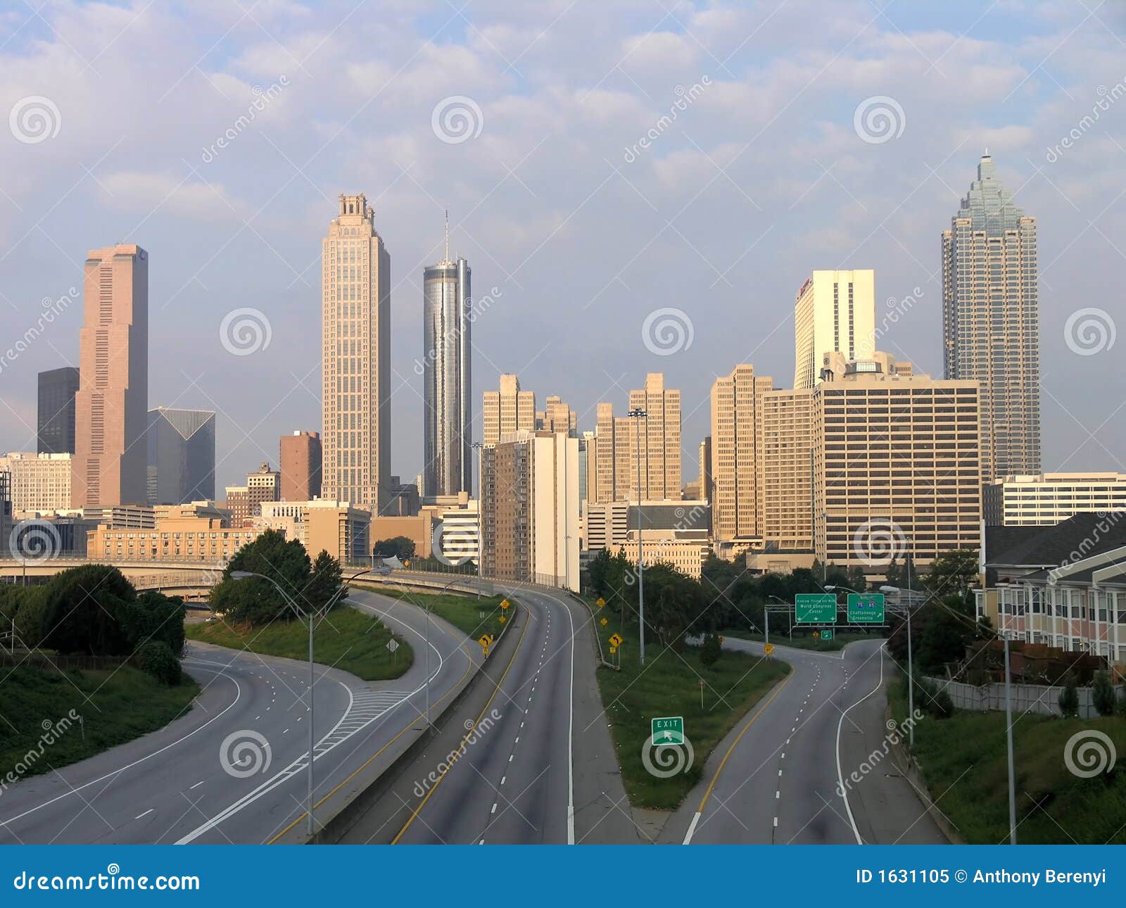 Atlanta Skyline Morning stock image. Image of skyscrapers - 1631105