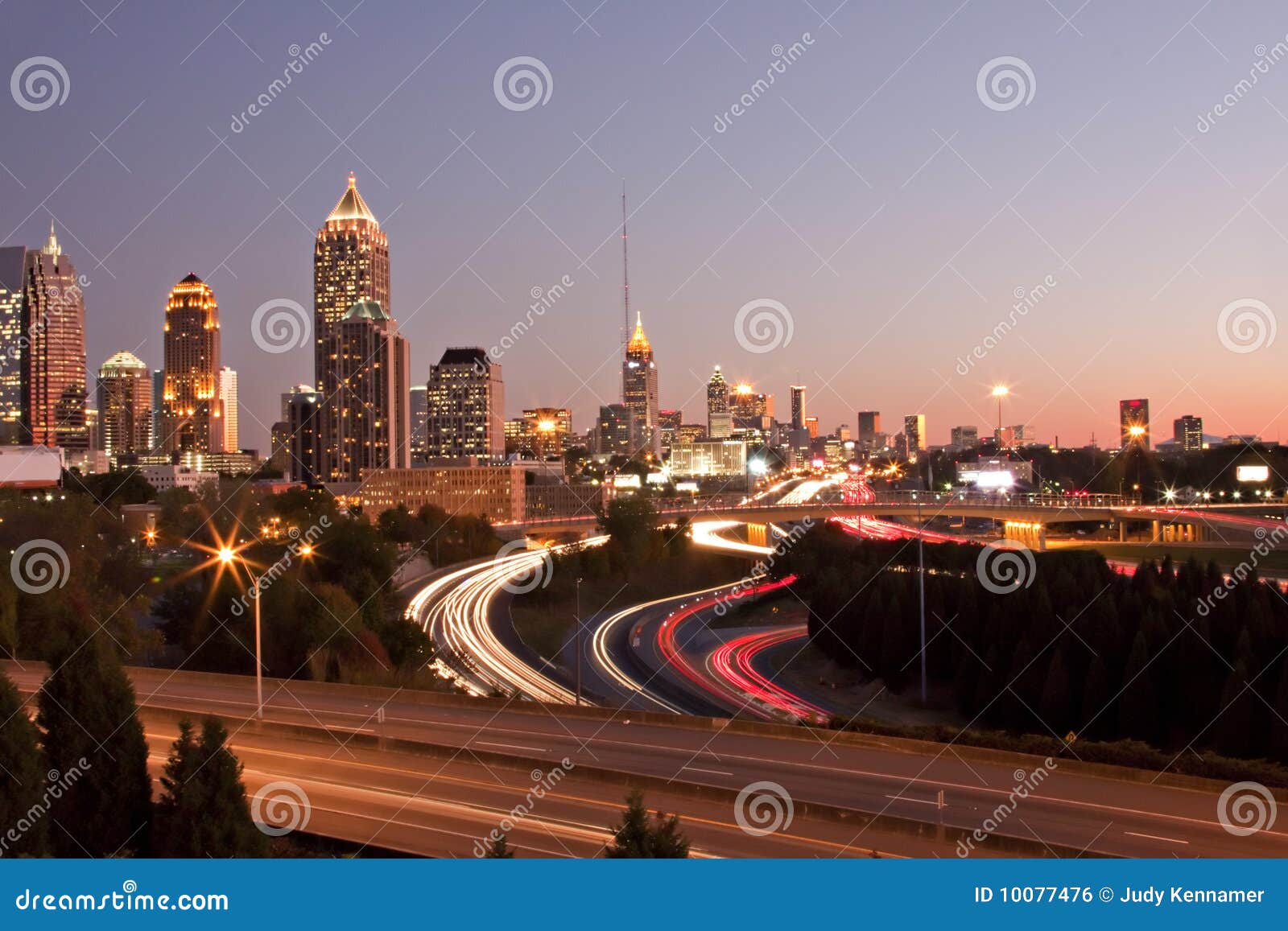 Atlanta Skyline Sunset stock photo. Image of building - 10077476