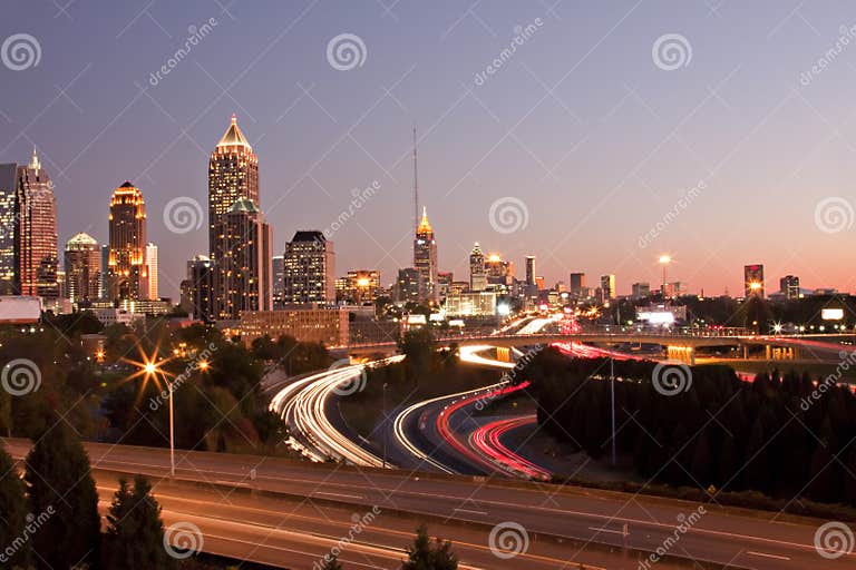 Atlanta Skyline Sunset stock photo. Image of building - 10077476