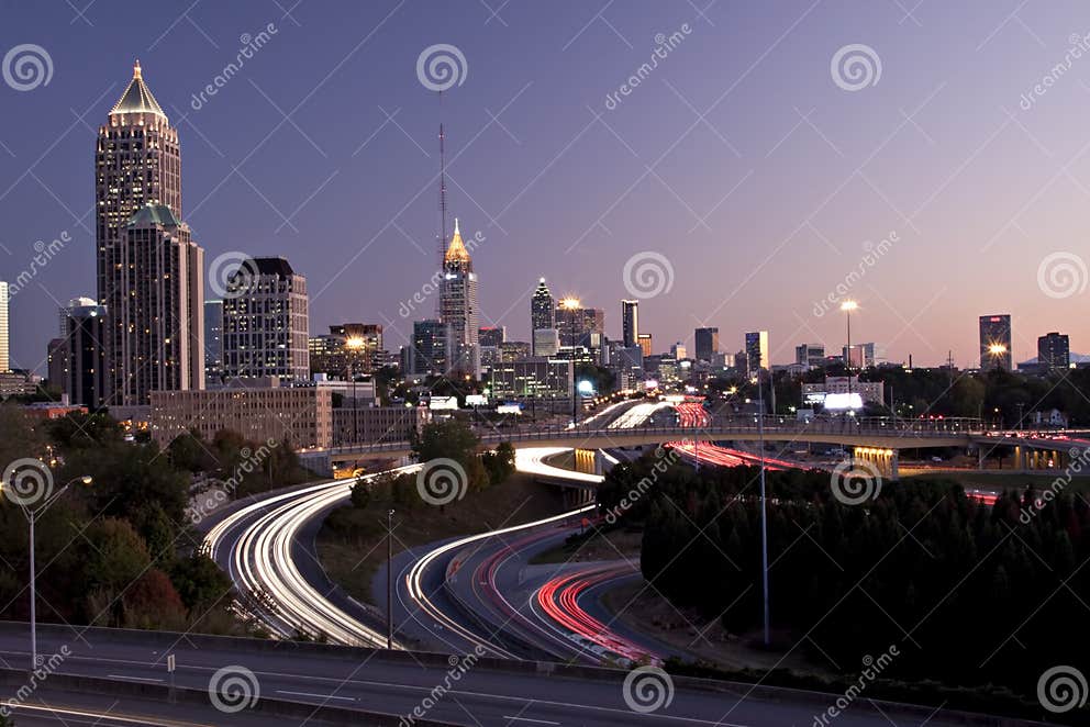Atlanta Skyline at Sunset stock image. Image of commute - 10142113